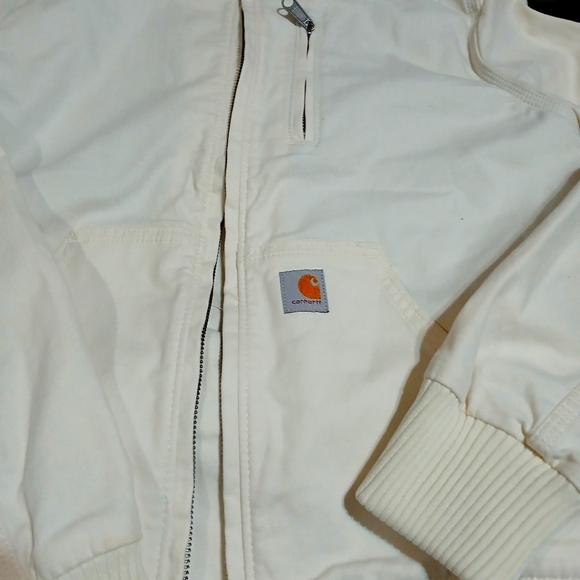 Carhartt | Jackets & Coats | Carhartt Cream Workwear Jacket With Ribbed ...